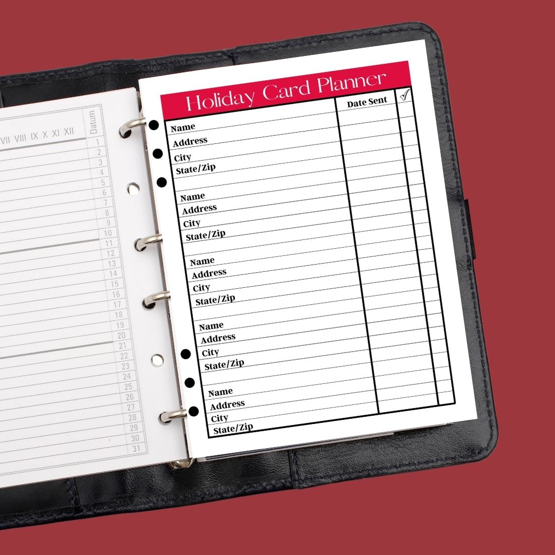 Holiday Christmas Card Planner Insert – Every Girl Planners